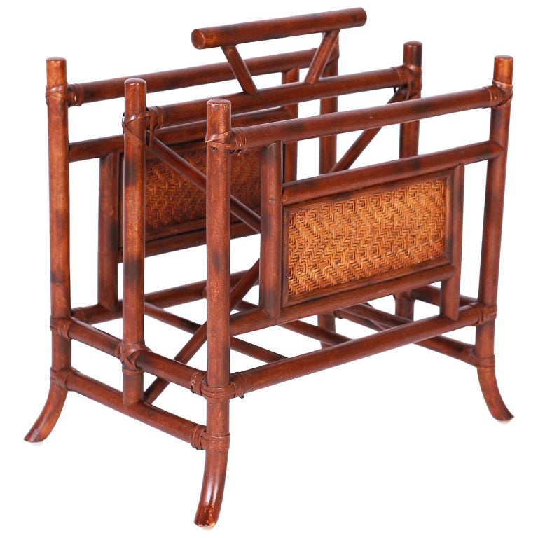 British Colonial Style Faux Bamboo Magazine Rack at 1stDibs