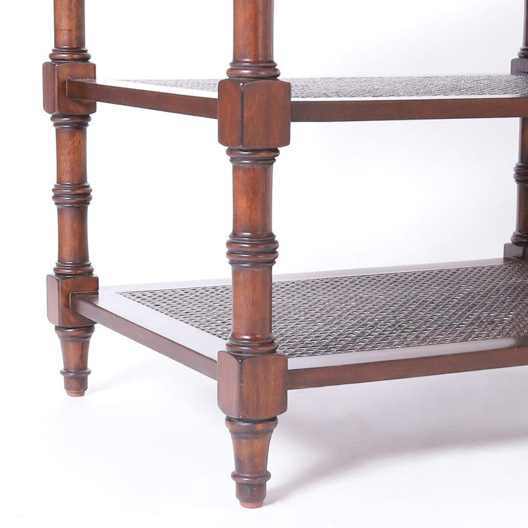 British Colonial Style Three Tiered Occasional Table or Stand For Sale ...