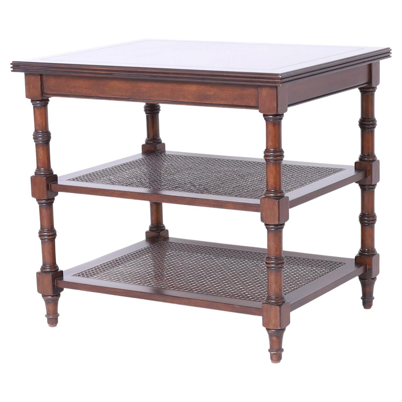 Pair of British Colonial Style Nightstand or End Tables at 1stDibs