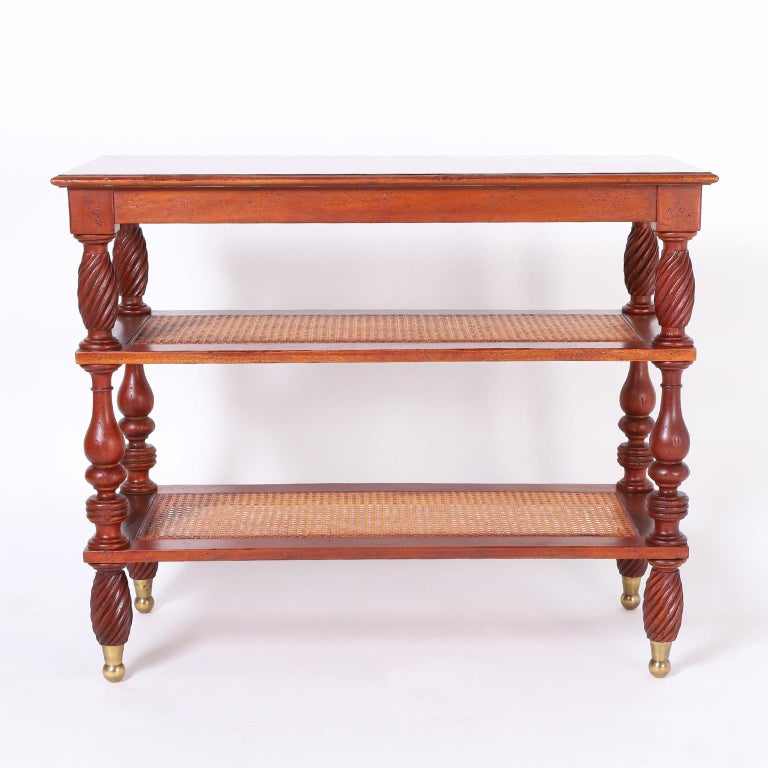 British Colonial Style Three Tiered Stand by Baker For Sale at 1stDibs