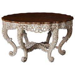 British Colonial Victorian Carved and Painted Centre Table, circa 1870s ...