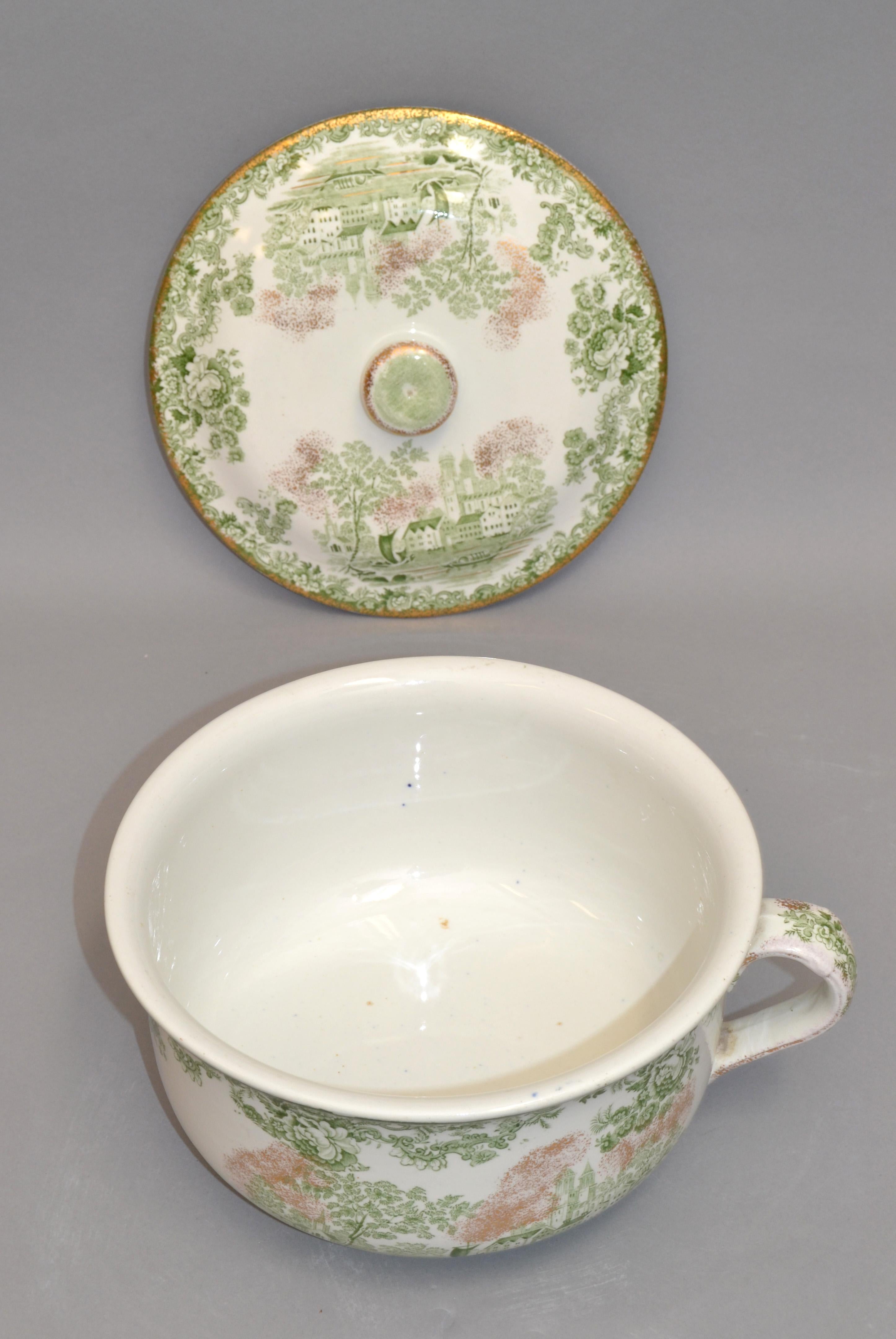 British Colonial Vintage Gilt Ceramic Chamber Pot Togo Colonial Pottery ...