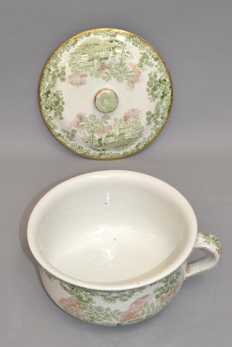 British Colonial Vintage Gilt Ceramic Chamber Pot Togo Colonial Pottery ...