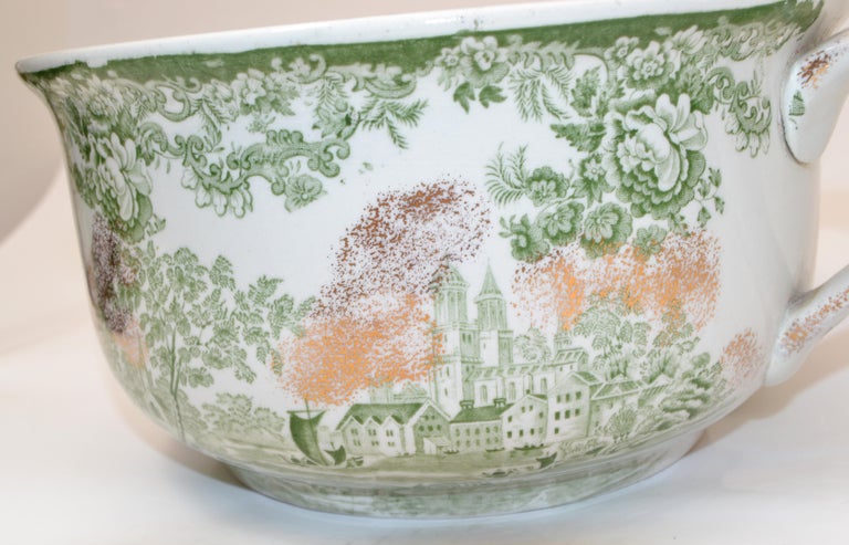 British Colonial Vintage Gilt Ceramic Chamber Pot Togo Colonial Pottery ...