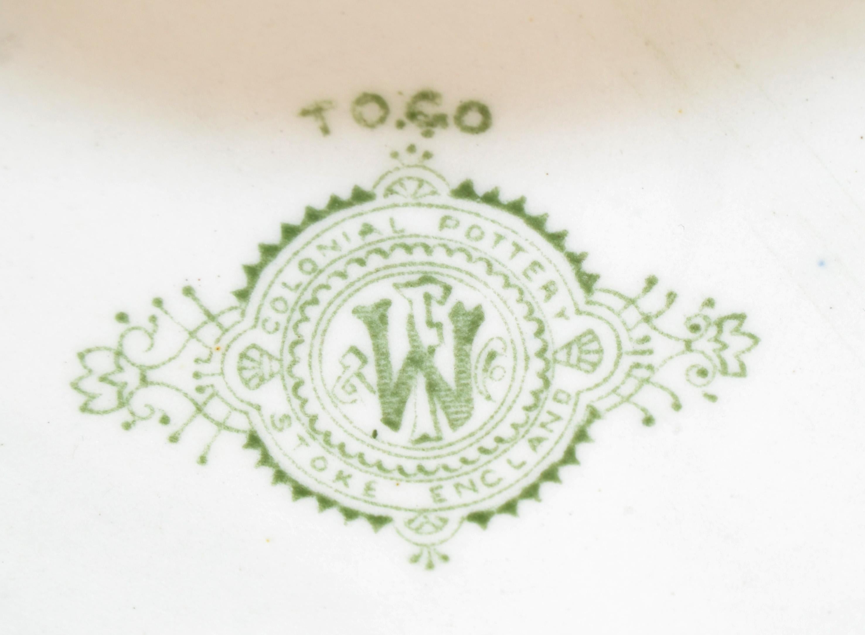 British Colonial Vintage Gilt Ceramic Chamber Pot Togo Colonial Pottery ...