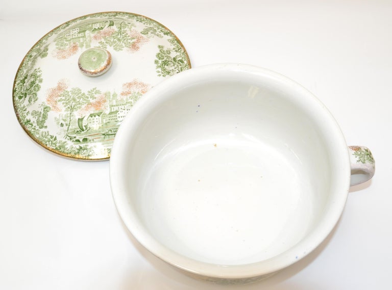 British Colonial Vintage Gilt Ceramic Chamber Pot Togo Colonial Pottery ...