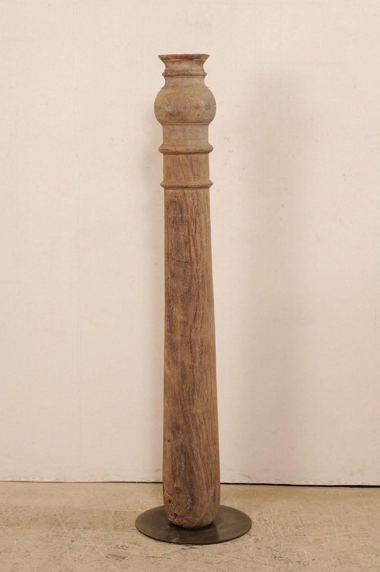 British Colonial Wood Column on Stand For Sale at 1stDibs