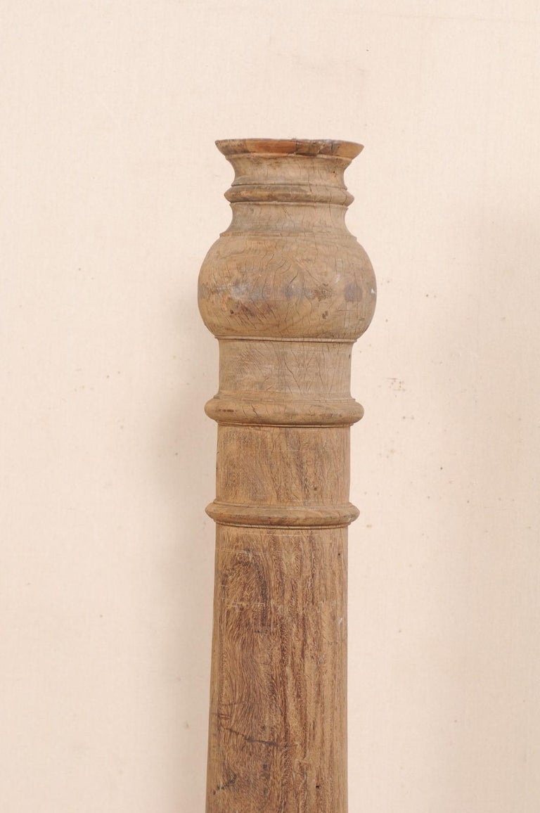 British Colonial Wood Column on Stand For Sale at 1stDibs