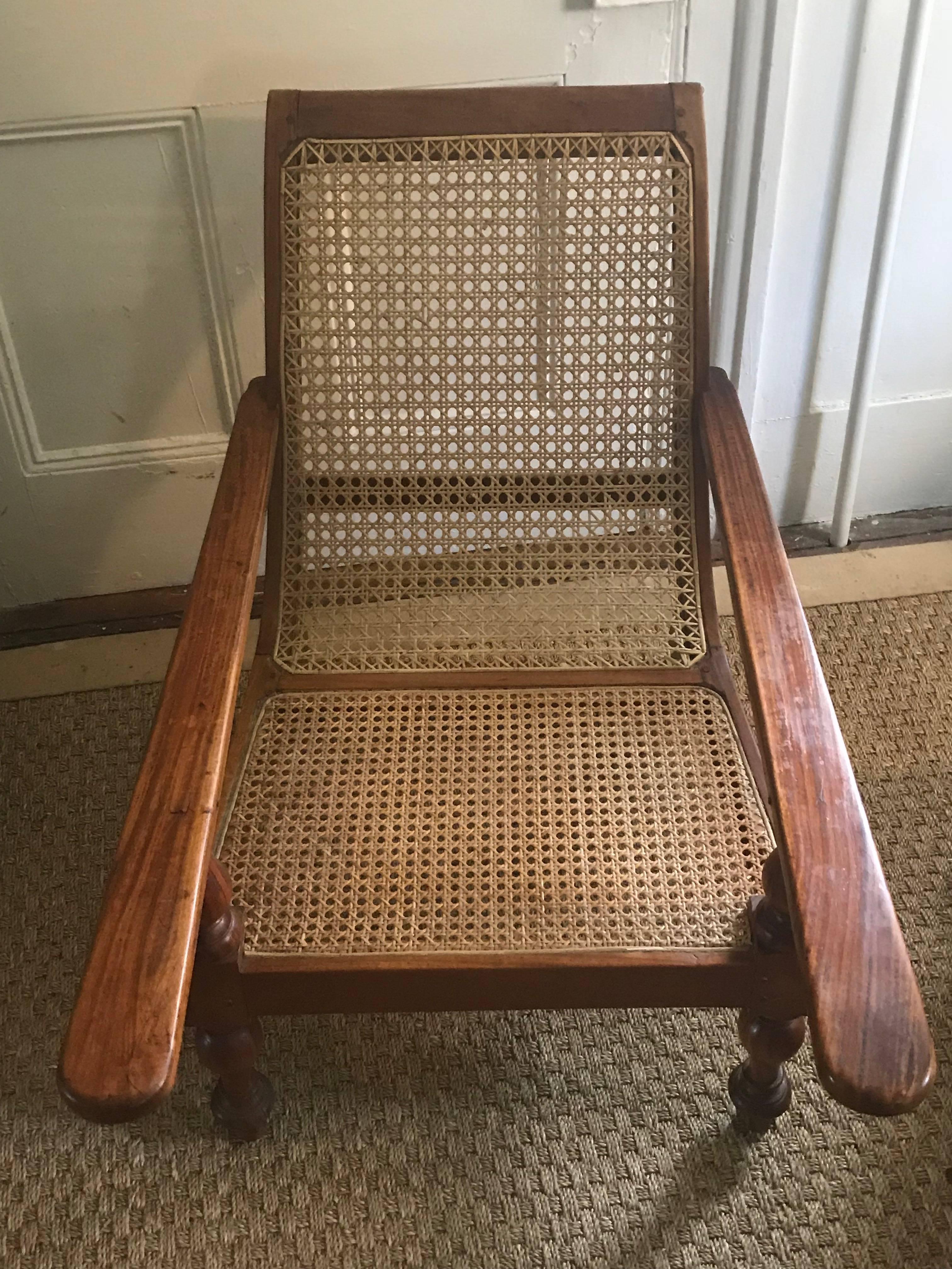 British Colonial, Ceylonese, Satinwood Caned Long Arm Baby Planters ...
