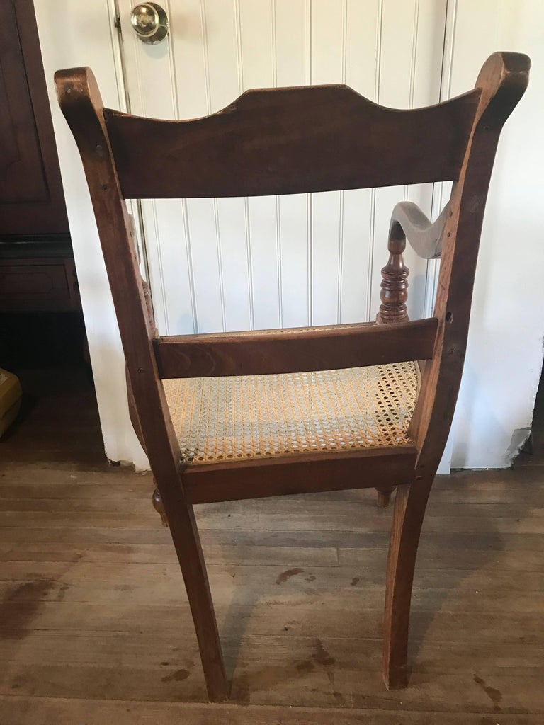 British Colonial, Ceylonese, Solid Satinwood Caned Armchair, circa 1900 ...