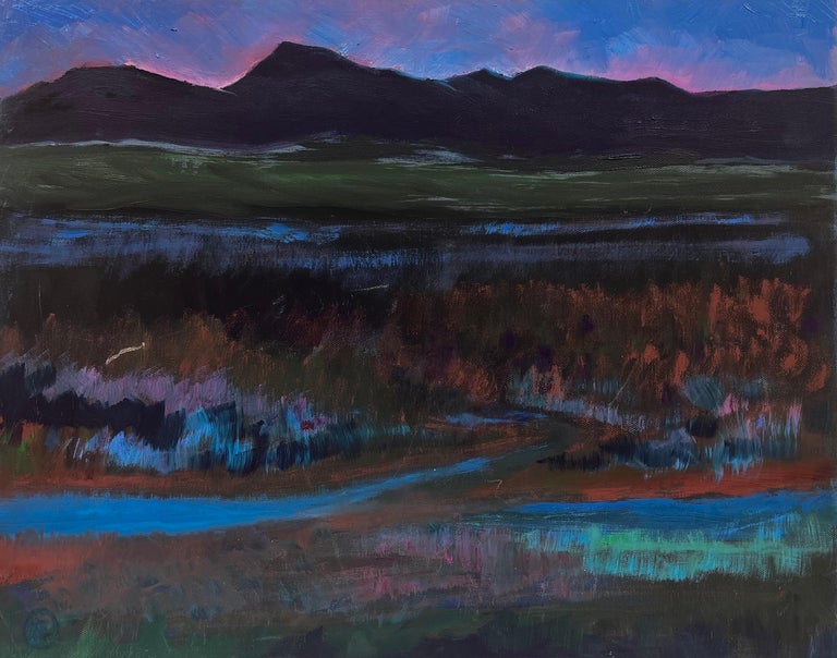 British contemporary - Purple Sunset Modernist Landscape - Contemporary ...