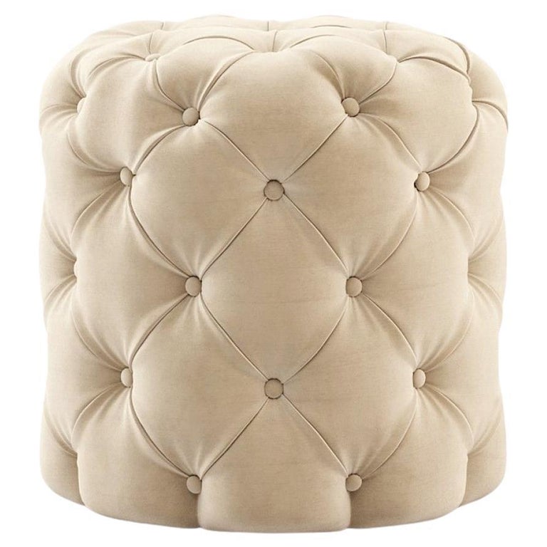 British Cream Pouf For Sale at 1stDibs