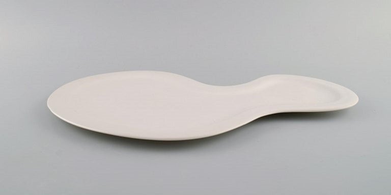 British Design, Five Large Freeform Plates in Glazed Porcelain, Late ...