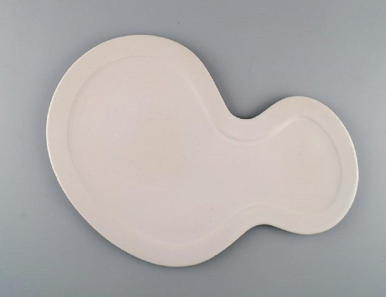 British Design, Four Large Freeform Plates in Glazed Porcelain, Late ...