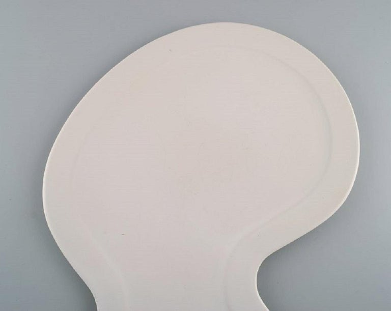 British Design, Four Large Freeform Plates in Glazed Porcelain, Late ...