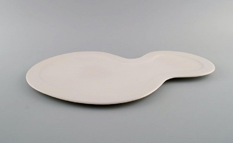 British Design, Four Large Freeform Plates in Glazed Porcelain, Late ...