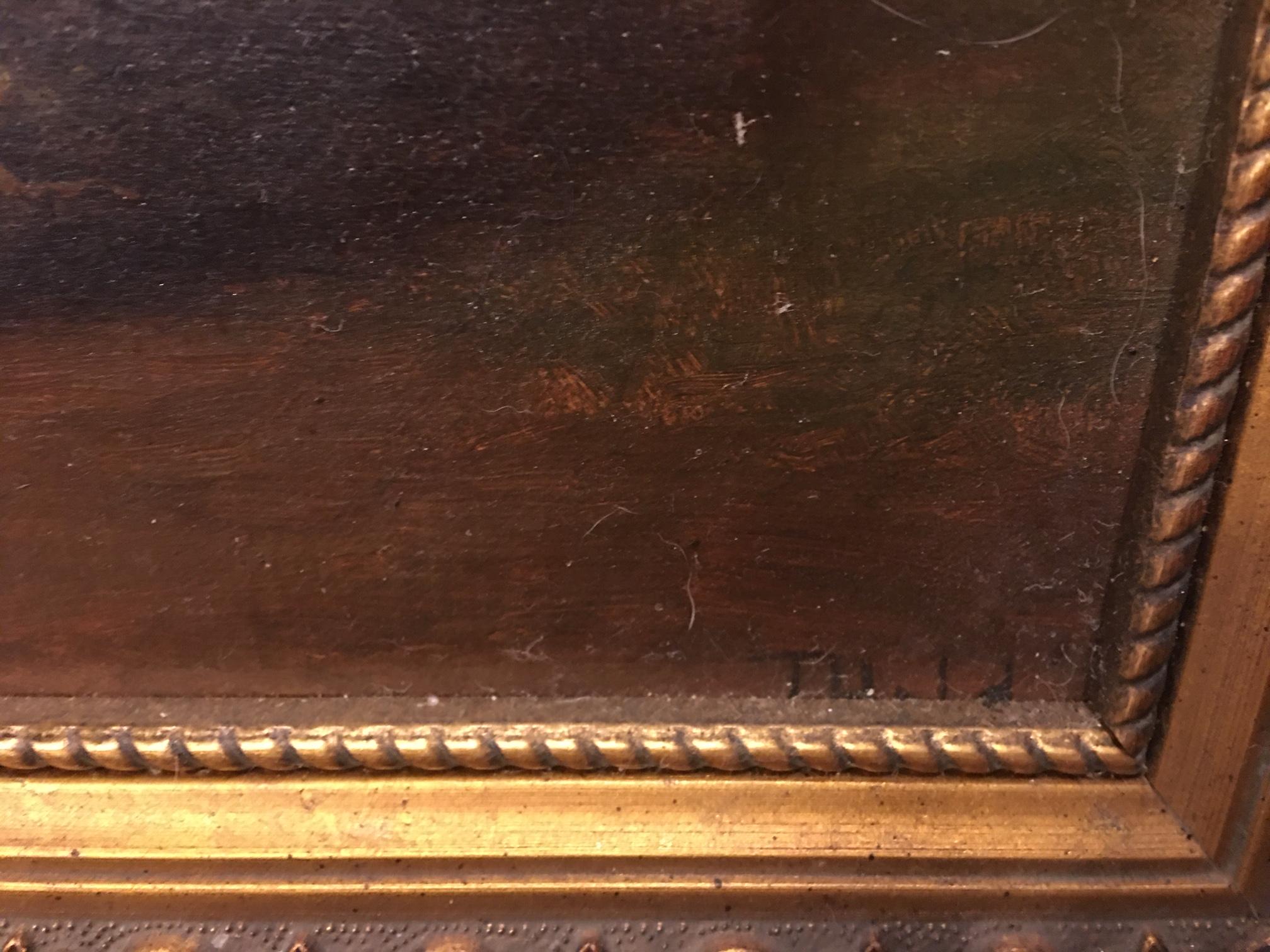 British Framed Oil on Canvas Painting "The Bird's Nest", Tom Hold, 19th Century at 1stDibs