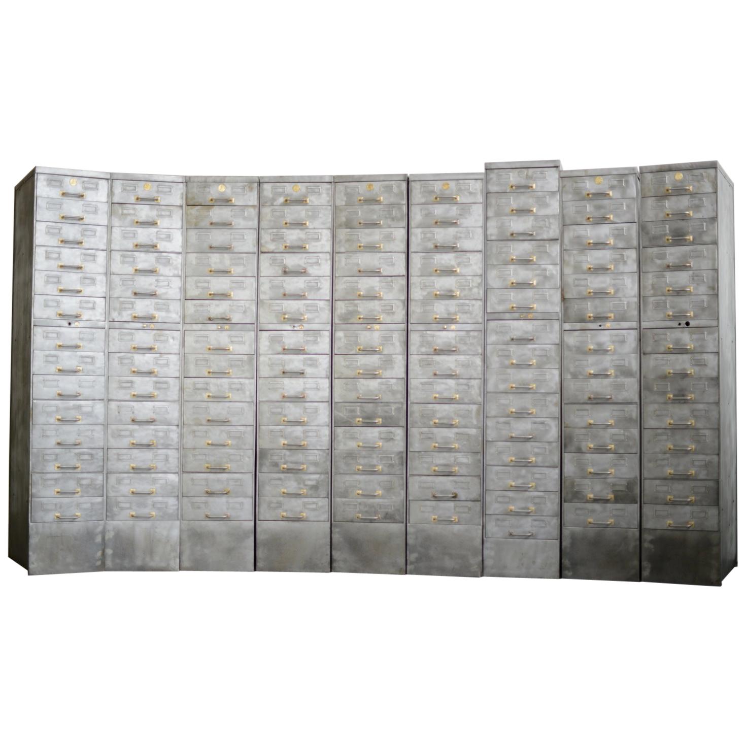 Large Bank of French Art Deco Filing Drawers, circa 1930s For Sale at ...