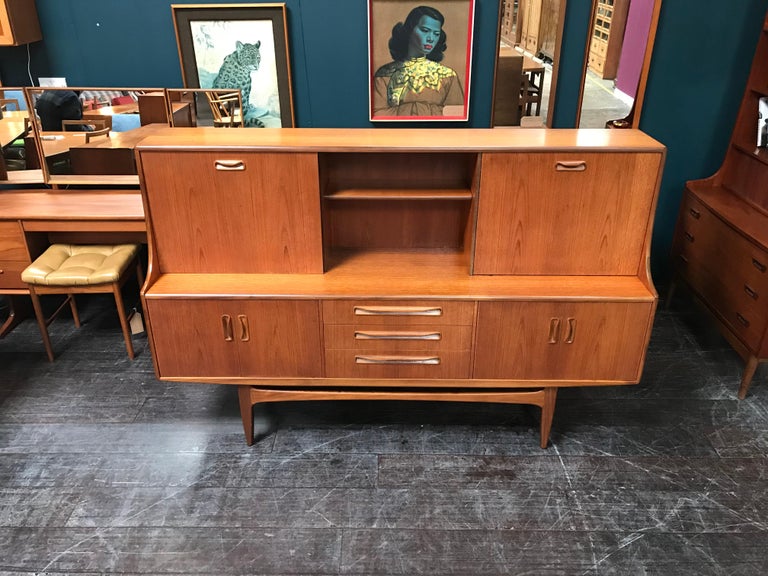 British Midcentury Teak Fresco Highboard Sideboard by VB Wilkins for G ...