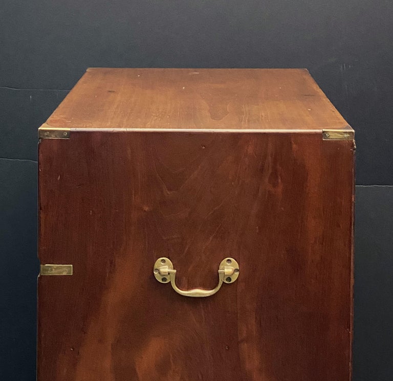 British Military Officer's Brass-Bound Campaign Chest of Mahogany at ...