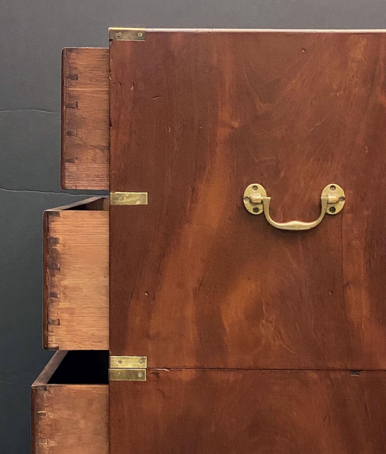 British Military Officer's Brass-Bound Campaign Chest of Mahogany at ...