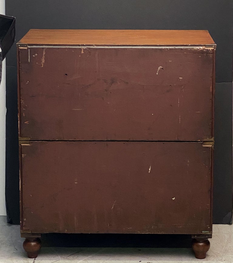 British Military Officer's Brass-Bound Campaign Chest of Mahogany at ...