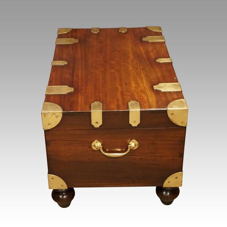 British Officers Victorian Mahogany Military Chest, circa 1885 For Sale ...