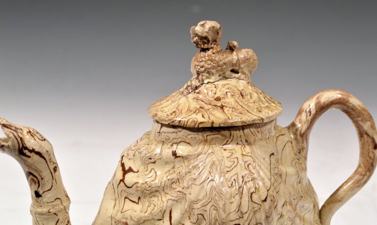 British Pottery Solid Agate Pecten Shell Teapot and Cover, circa 1755 ...