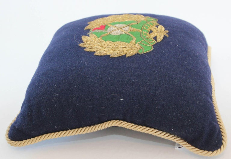 British Royal Golf Club Blue and Gold Thread Embroidered Pillow For ...