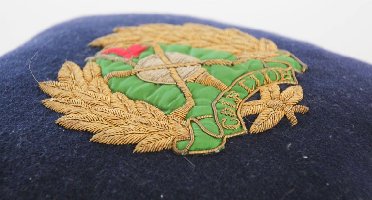 British Royal Golf Club Blue and Gold Thread Embroidered Pillow For ...