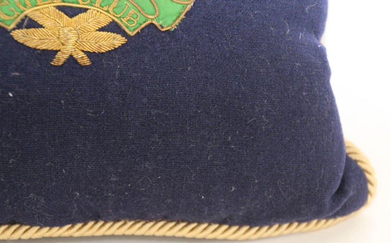 British Royal Golf Club Blue and Gold Thread Embroidered Pillow For ...