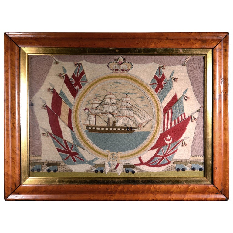 British Sailor's Woolwork Flag of Nations" Woolie, Circa 1870 at 1stDibs