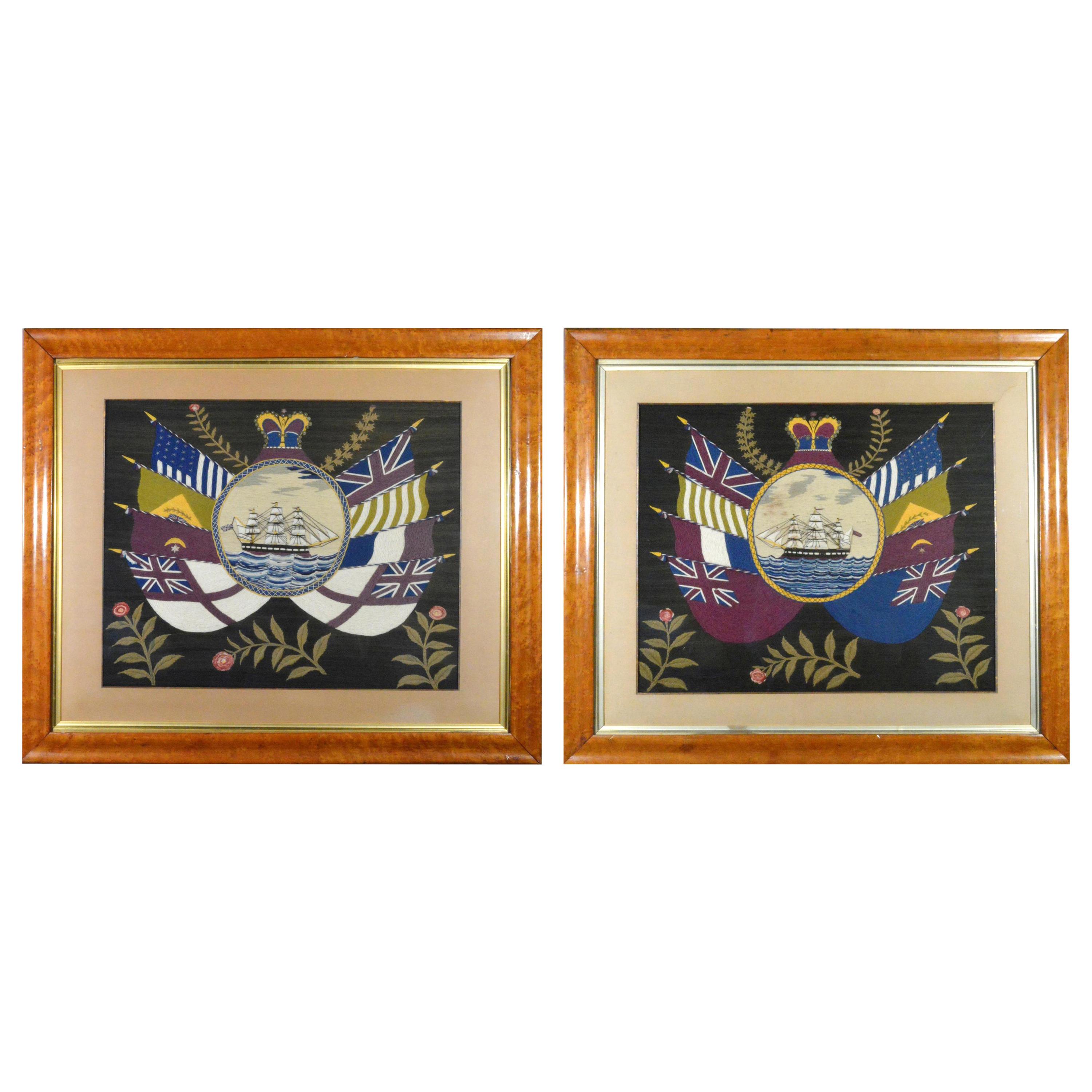 Set of Six 19th Century China Trade Paintings of Chinese Sampans and ...
