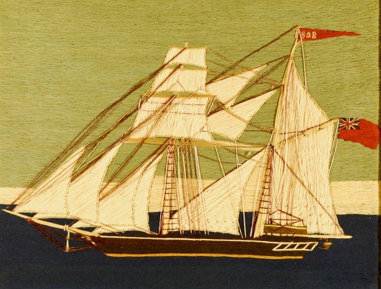 British Sailor's Woolwork Woolie of a Ship Named "Bob" at 1stDibs