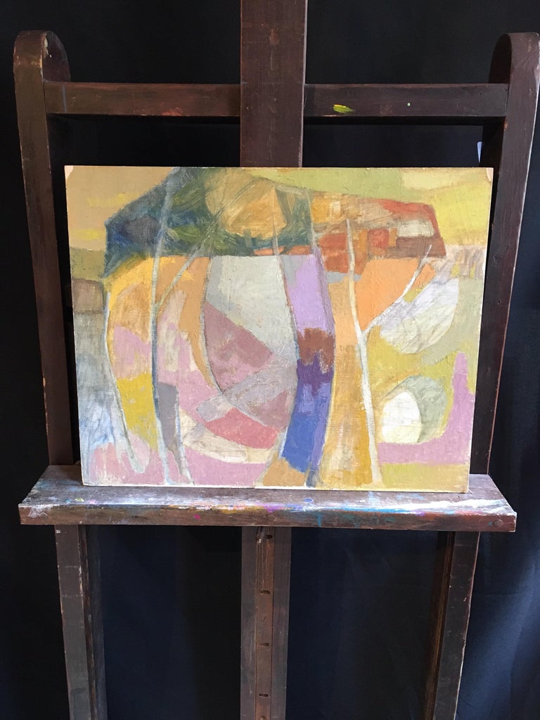 Unknown - Pastel Color Combination, Abstract Cubism, Oil Painting at ...