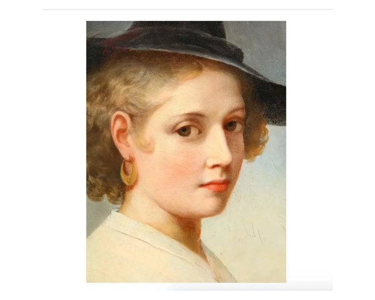 British School, C. 1840 An Exceptional Quality Portrait “Lady in Green ...