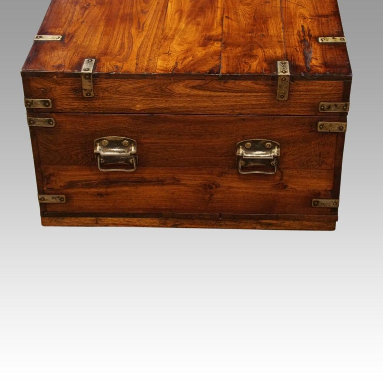 British Victorian Iron Bound Military Chest, circa 1860 at 1stDibs