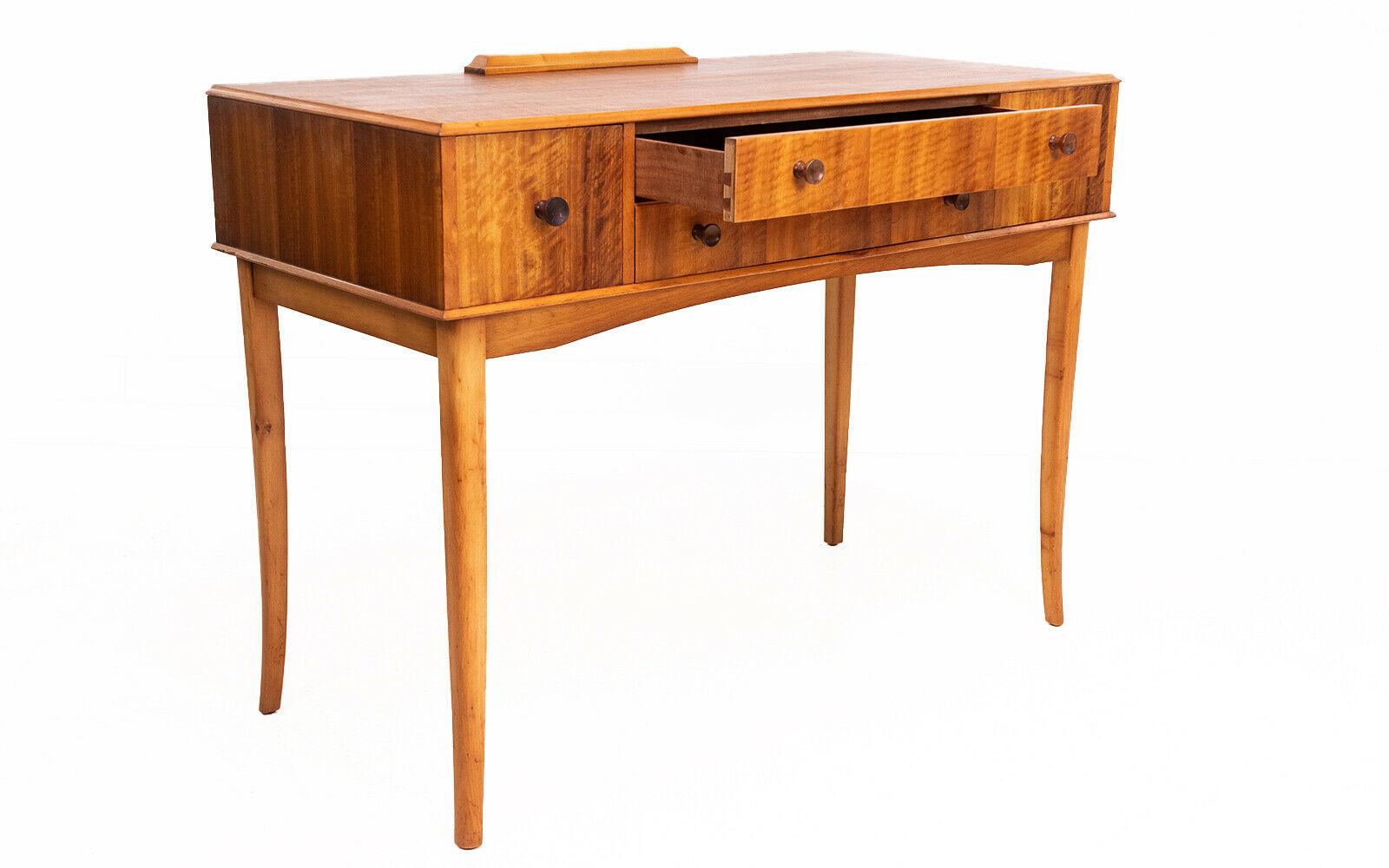 British Vintage CC41 Utility Mid Century Lacewood Desk Dressing Table ...