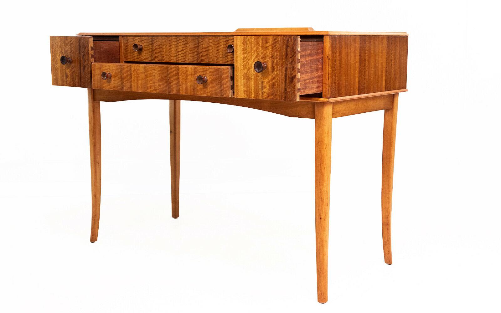British Vintage CC41 Utility Mid Century Lacewood Desk Dressing Table ...