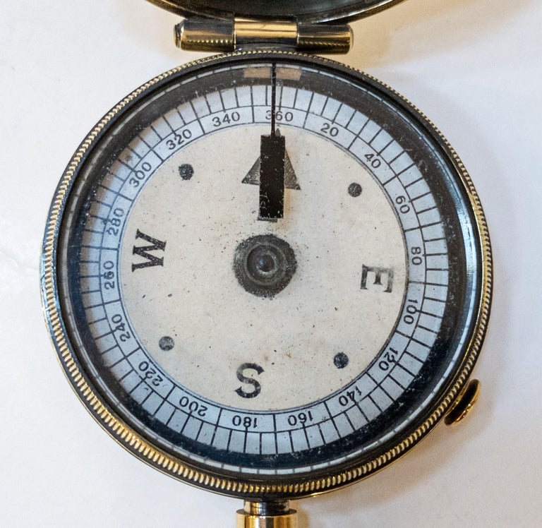 British WWI Marching Compass with Leather Case by Frances Barker at ...
