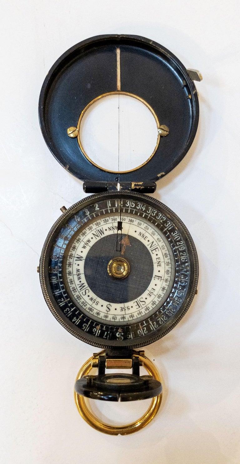 British WWI Marching Compass with Leather Case by Frances Barker at ...