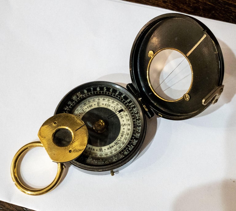 British WWI Marching Compass with Leather Case by Frances Barker at ...