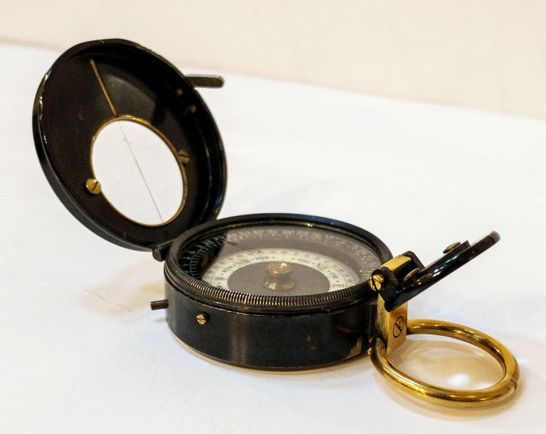 British WWI Marching Compass with Leather Case by Frances Barker at ...