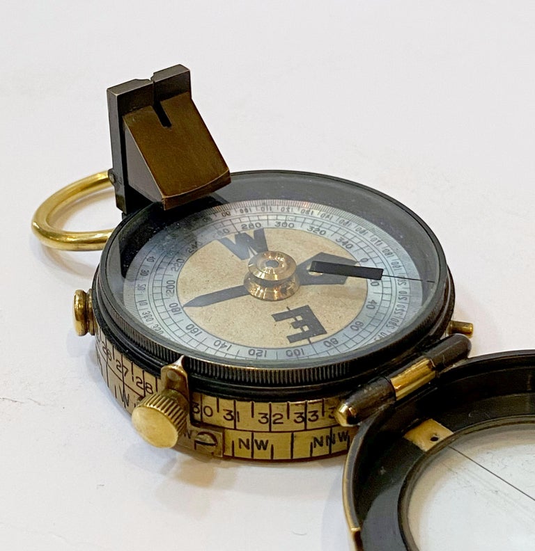 British WWI Marching Compass with Leather Case by Negretti and Zambra ...