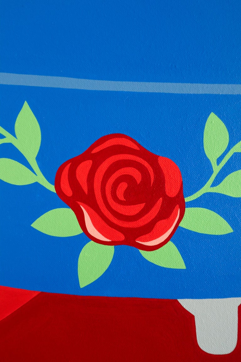 Britty Em - Blue chair in blue room - figurative painting For Sale at ...