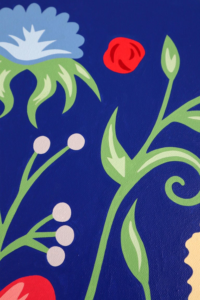 Britty Em - Blue chair in blue room - figurative painting For Sale at ...