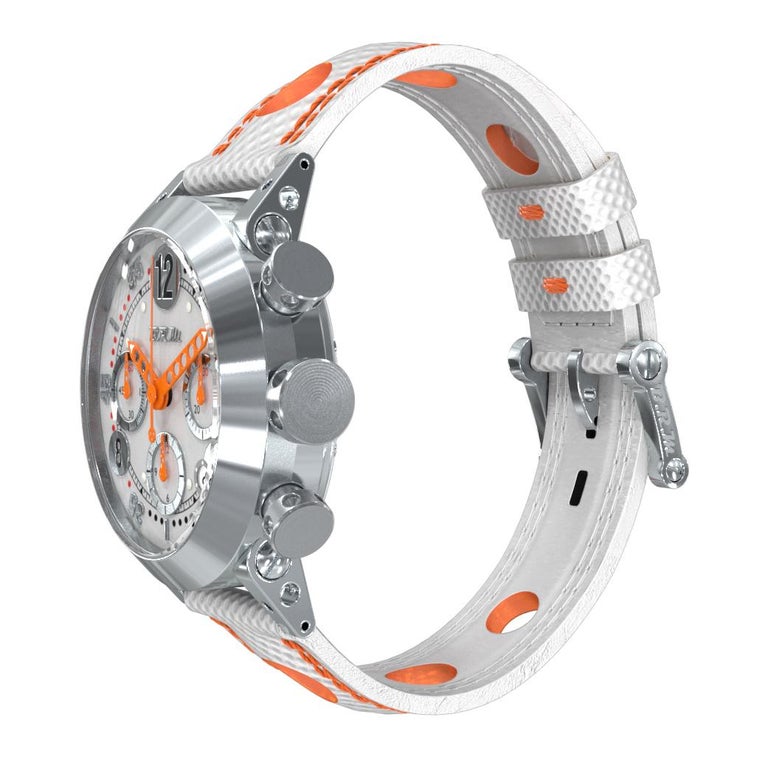 BRM Stainless Steel, White Dial, Automatic Chronograph, Sporty-Chic ...