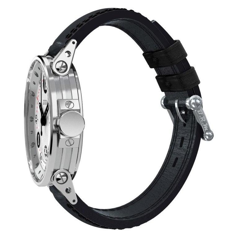 BRM Stainless Steel, White Dial, Automatic Watch with Motor Sports ...
