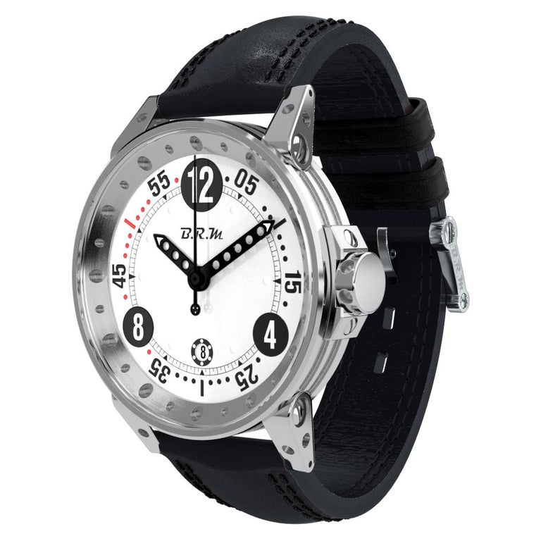 BRM Stainless Steel, White Dial, Automatic Watch with Motor Sports ...