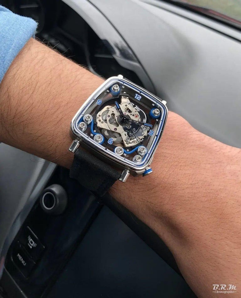 Brm Trapezoidal Automatic Full Floating, Stainless Steel, Skeleton Dial ...